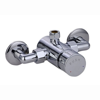 ENKI Vision Chrome Modern Bathroom Solid Brass Self-Closing Time & Temp ...