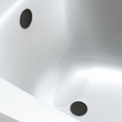 ENKI, W35, 1.5 Inch Matte Black Bath Waste with Overflow, Sturdy ...