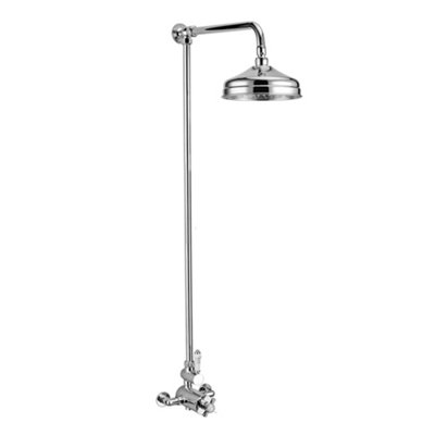 ENKI Windsor Chrome White Traditional Bathroom Brass Ceramic Twin ...