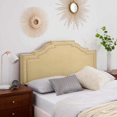 Enrico Plush 26 inch Strutted Headboard - Cream
