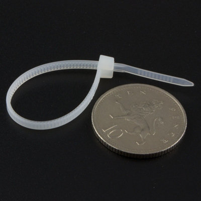 enTie Natural White Cable Ties 2.5mm x 100mm Nylon 66 UL Approved (50 Pack)