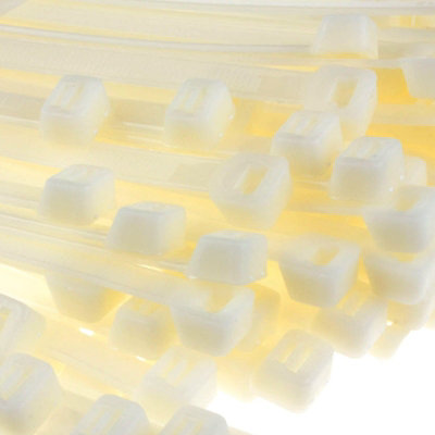 enTie Natural White Cable Ties 7.6mm x 400mm Nylon 66 UL Approved (100 ...