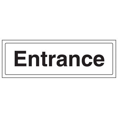 Entrance General Workplace Door Sign - Adhesive Vinyl - 300x100mm (x3 ...