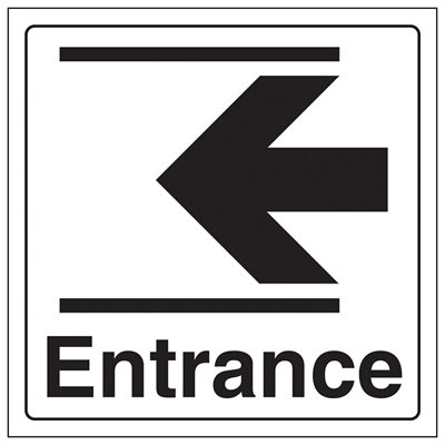 Entrance Slide Left Wall & Door Sign - Adhesive Vinyl - 150x150mm (x3 ...