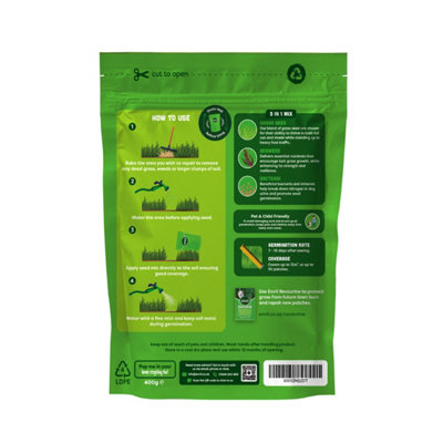 envii Patch Repair Fast Growing Grass Seed Mix Repairs Damaged Lawn ...