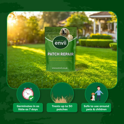 envii Patch Repair Fast Growing Grass Seed Mix Repairs Damaged Lawn ...