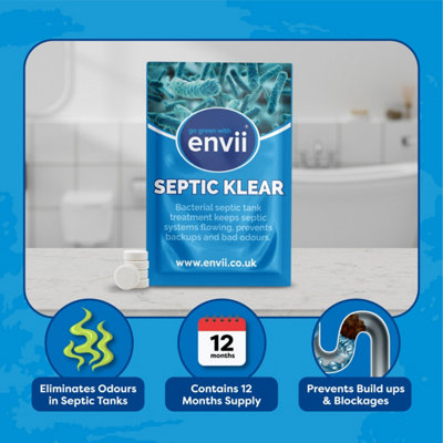 envii Septic Klear - Septic Tank Treatment - Removes Smells and Cleans ...