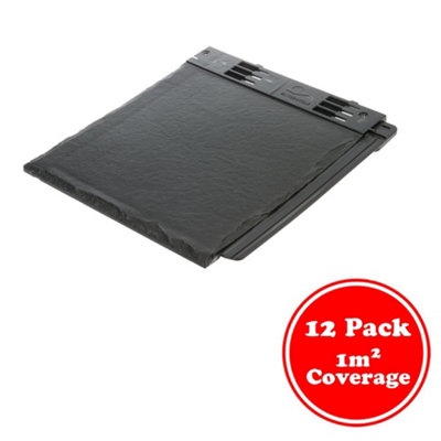 Envirotile Plastic Roof Tile - Slate Effect Anthracite Grey - 12 Tile Pack