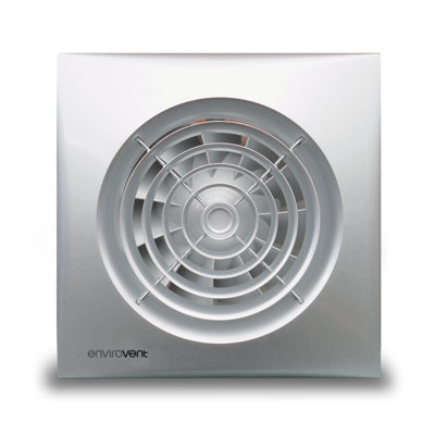 Envirovent Silent 100mm 4" Silver Ultra Quiet WC & Bathroom Extractor ...