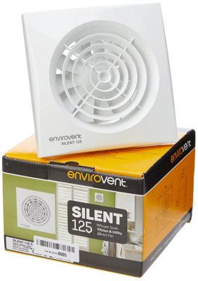 Envirovent Silent 125mm 5" WC & Bathroom Extractor Fan - Ultra Quiet, Timer, Humidity Sensor ...