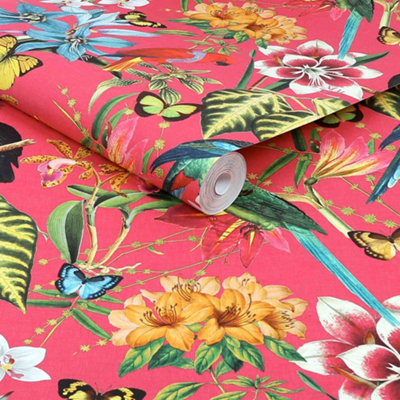 Envy Paradiso Hot Pink Floral Wallpaper