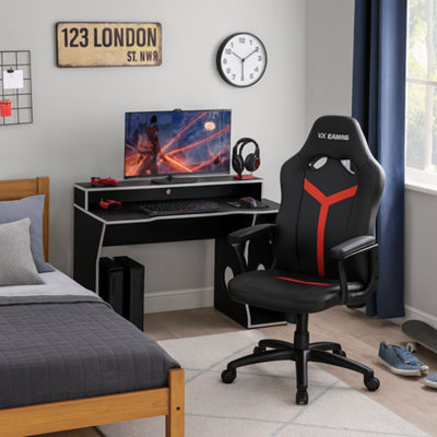 Enzo Gaming Computer Desk Black & Silver