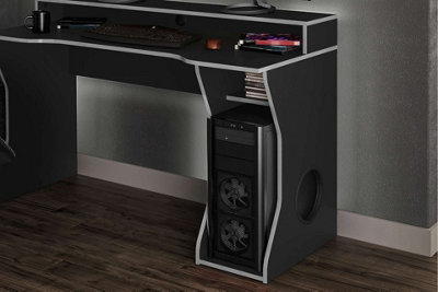 Enzo Gaming Computer Desk Black & Silver