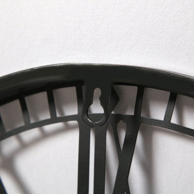 EOS - Skeleton Wall Clock with Roman Numerals - 40x40 - Black