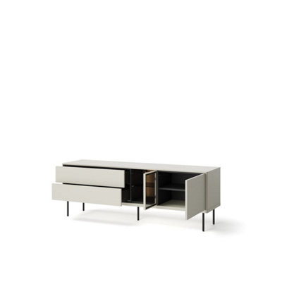 Epiro 6 Elegant Cashmere & Dark Oak TV Cabinet - Modern Media Storage ...