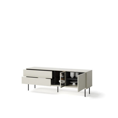 Epiro 6 Elegant Cashmere & Dark Oak TV Cabinet - Modern Media Storage ...