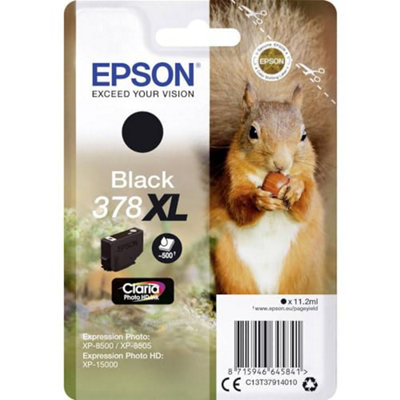 Epson 378XL Black Squirrel High Yield Genuine, Claria Photo HD Ink ...