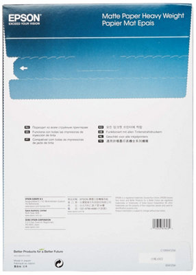 Epson A4 Matte Heavyweight Inkjet Paper (50 Sheets), White