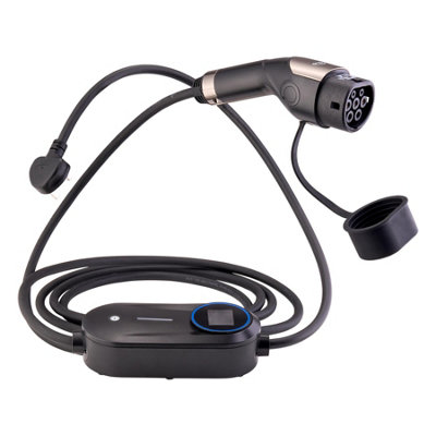 Equip 5m Portable EV Charger Cable 3.7kW 16A Type 2 to 3-Pin UK Plug