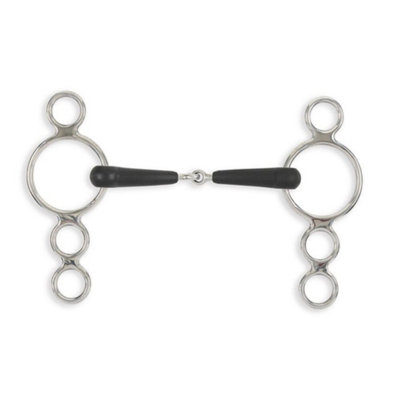 Equirubber Equikind+ Jointed Horse 3 Ring Gag Bit Silver (4.5in) | DIY ...