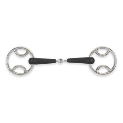 Equirubber Equikind+ Jointed Horse Bevel Bit Silver/Black (4.5in)