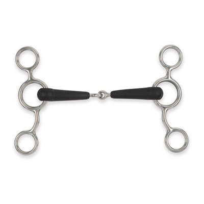 Equirubber Equikind+ Jointed Horse Tom Thumb Bit Silver/Black (5in ...