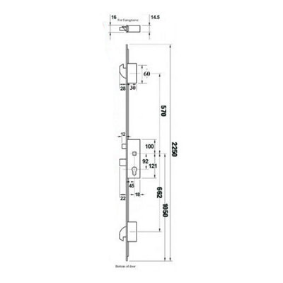 ERA 3 Point Door Lock 2 Hook 45mm Backset - Stainless Steel