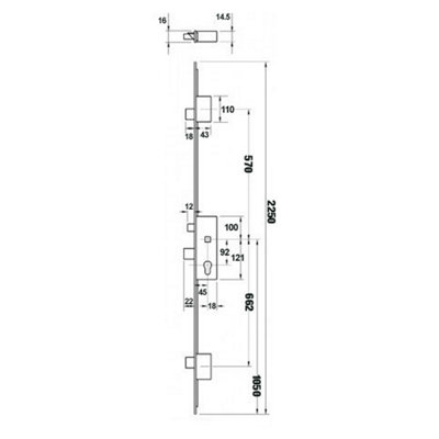 ERA 3 Point Door Lock 2 Linear 45mm Backset - Stainless Steel