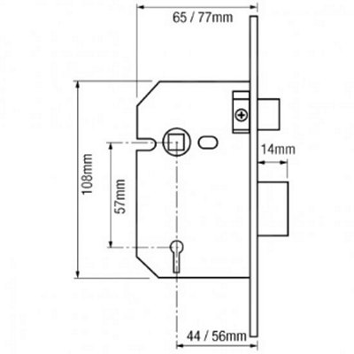 ERA 3" Viscount Mortice 5 Lever Sash Lock Satin Chrome with x2 Keys