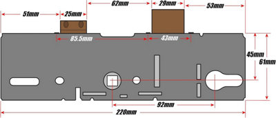 ERA Saracen Surelock Multipoint Door Lock Gearbox Centre Case 92PZ 45mm ...
