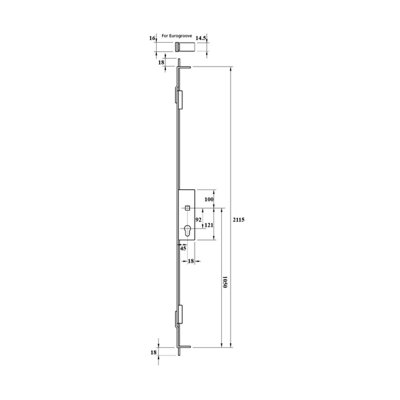 ERA Subservient Espag Lock 45mm Backset - Stainless Steel