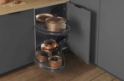 ERGO Corner Optima - pull out 800mm unit kidney corner basket - SOFT ...