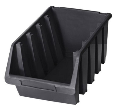 Ergo XL Box Plastic Parts Storage Stacking 204x340x155mm - Colour Black ...