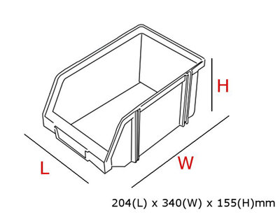 Ergo XL Box Plastic Parts Storage Stacking 204x340x155mm - Colour Blue ...
