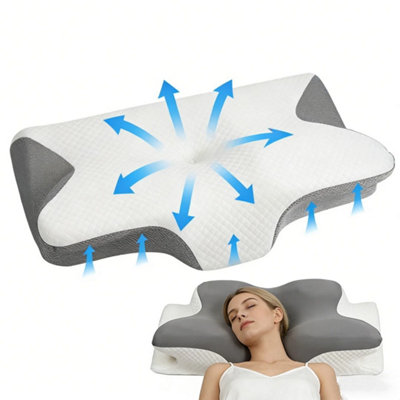Ergonomic Cervical Pillow Memory Foam Orthopedic Pillow for Neck Pain ...