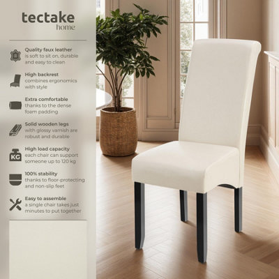 Ergonomic Dining Chairs, Set of 4 - cream | DIY at B&Q