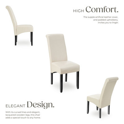 Ergonomic Dining Chairs, Set of 4 - cream | DIY at B&Q