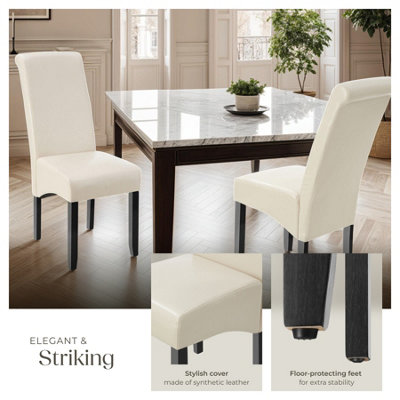 Ergonomic Dining Chairs, Set of 4 - cream | DIY at B&Q