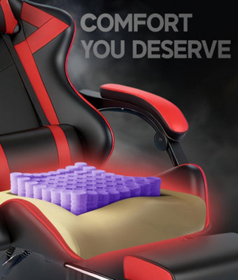 Ergonomic Gaming Chair with Footrest and Neck Support, Reclining High ...