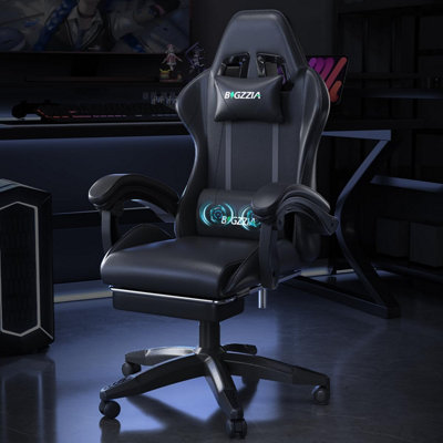 Ergonomic High Back Leather Gaming Chair with Headrest and Lumbar Support