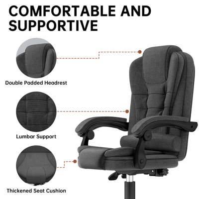 ERGONOMIC OFFICE CHAIR WITH TILT FUNCTION-GREY