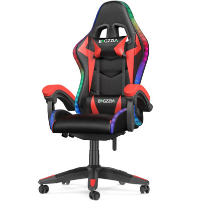 Ergonomic RGB Gaming Chair with LED Lights, Reclining Backrest ...