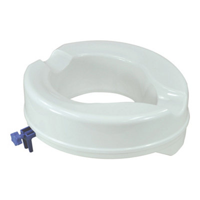 Ergonomic White Plastic Raised Toilet Seat - 4 Inch Height for UK Toilets