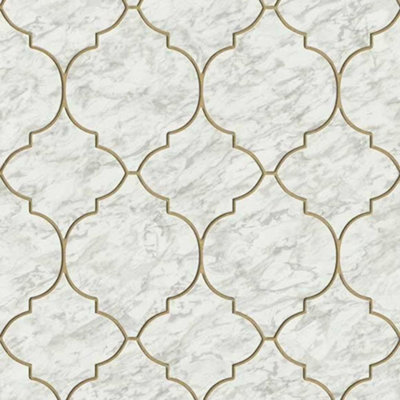 Erismann Art Décor Marble Tile Instawalls Graphic Glitter Metallic Wallpaper 6391-10