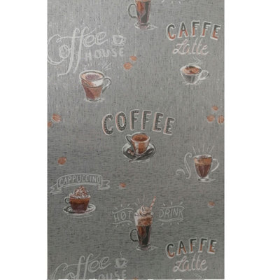 Erismann Coffee Cups Wallpaper Grey Brown Beans Kitchen Paste The Wall ...