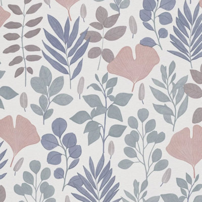 Erismann Summer Garden Floral Peach & Blue Wallpaper 10425-07