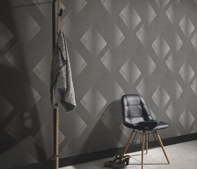 Erismann Wallpaper Vertex anthracite