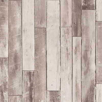 Erismann Weathered Wood Planks Effect Natural Wallpaper Modern Paste ...