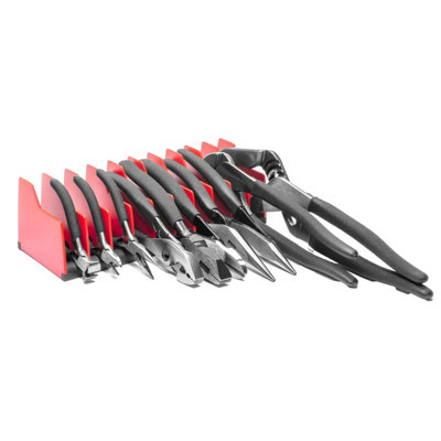 Ernst 10 Tool Plier Pro Organiser Storage Red 5500