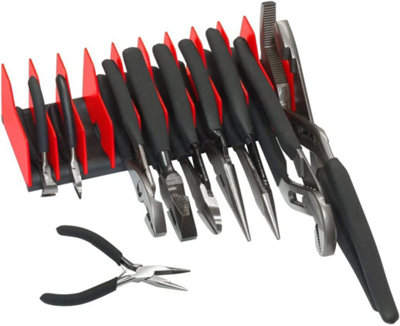 Ernst 10 Tool Plier Pro Organiser Storage Red 5500